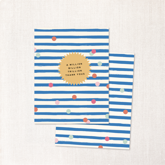 a million billion trillion thank yous card - single or set of 6 ...